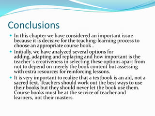 Chapter 11 - Using coursebooks | PPTX