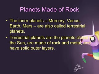 Chapter 11.2: The Inner Planets | PPT