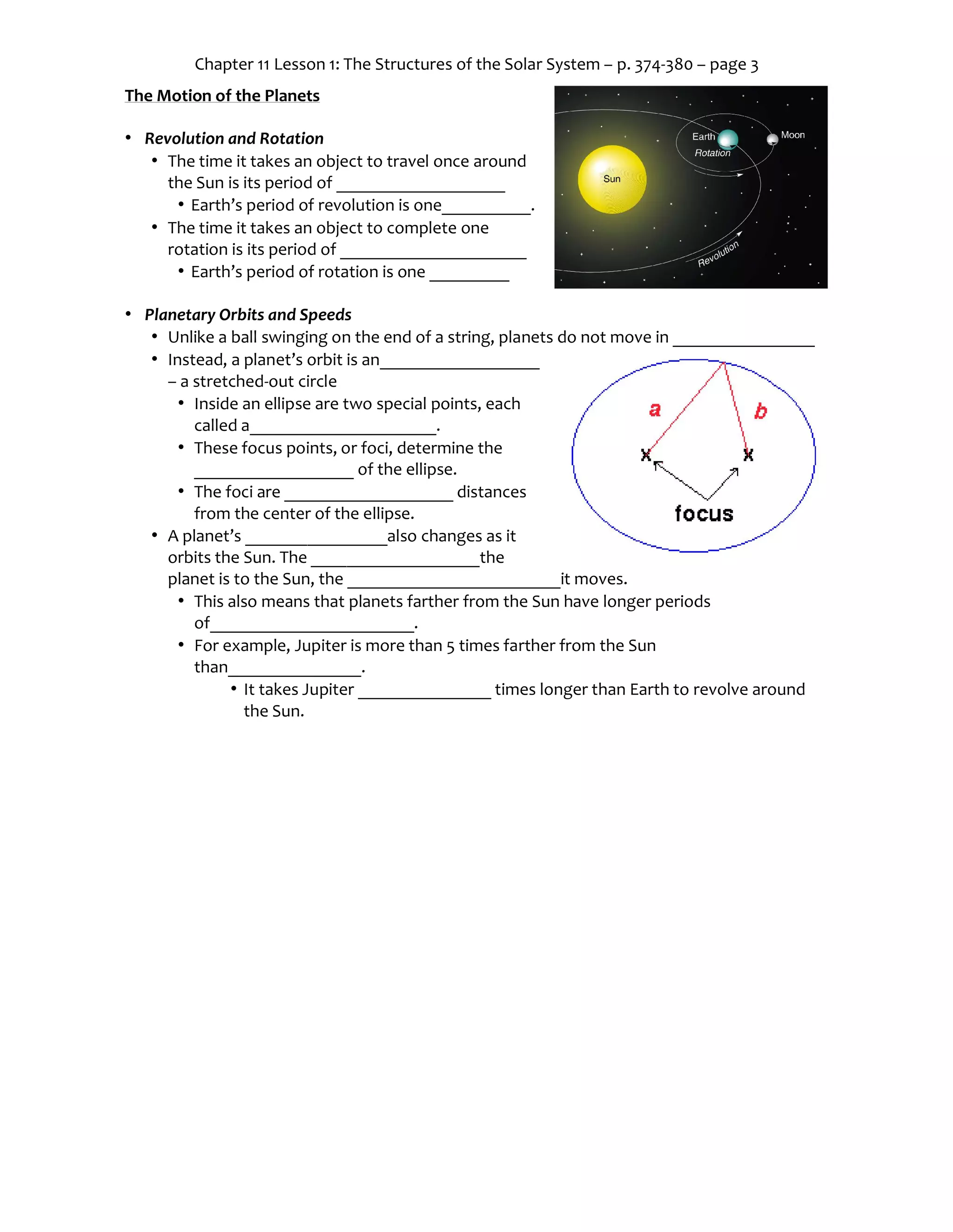 Chapter 11.1: The Structures of the Solar System | PDF