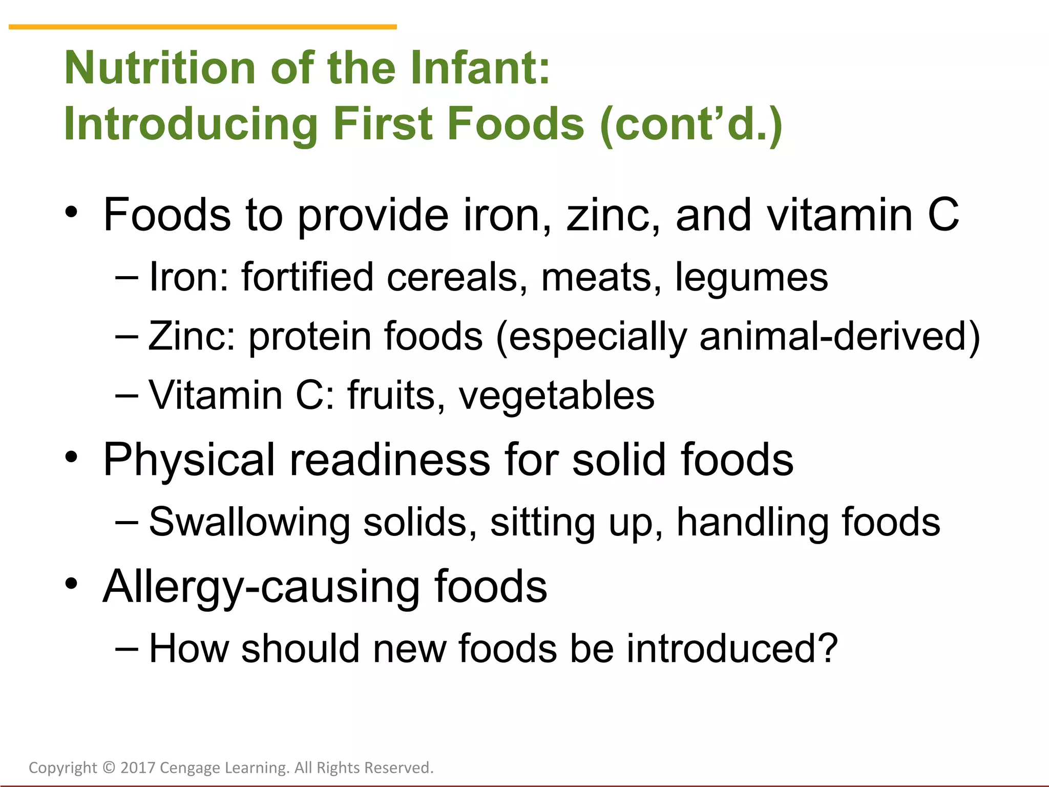 Chapter 11: Nutrition through the Life Span: Infancy, Childhood, and ...