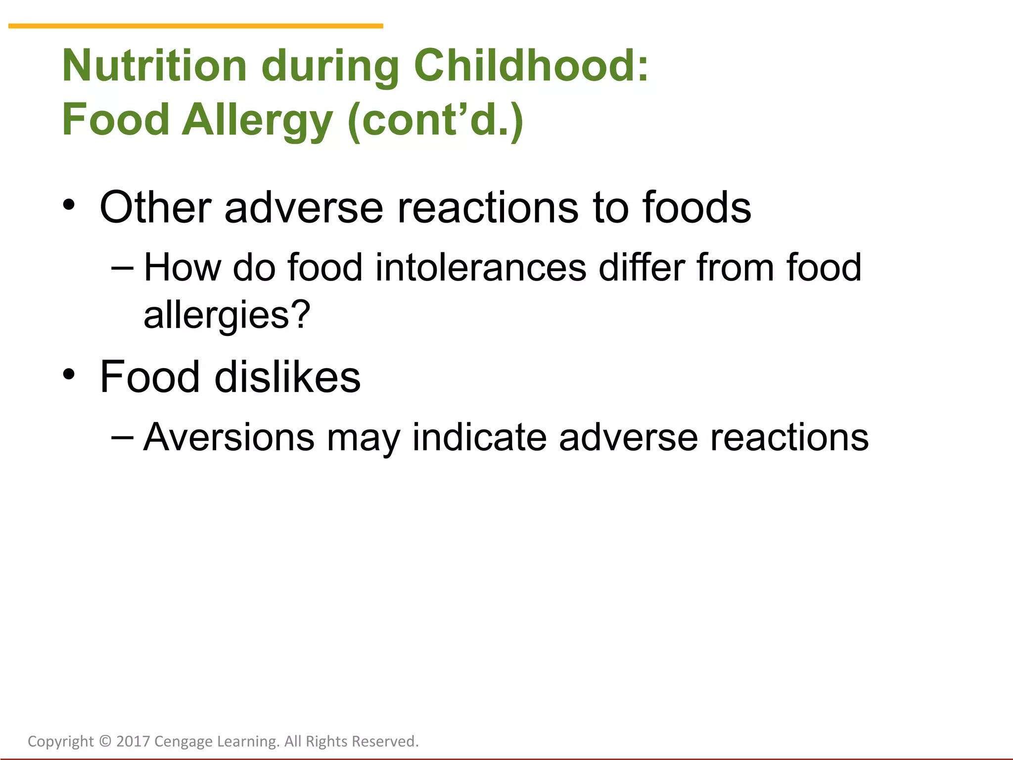 Chapter 11: Nutrition through the Life Span: Infancy, Childhood, and ...