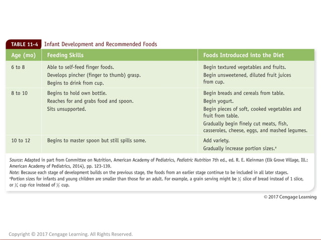 Chapter 11: Nutrition through the Life Span: Infancy, Childhood, and ...