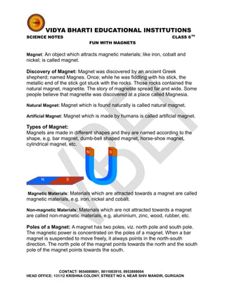 Chapter 11-Fun with Magnets | PDF