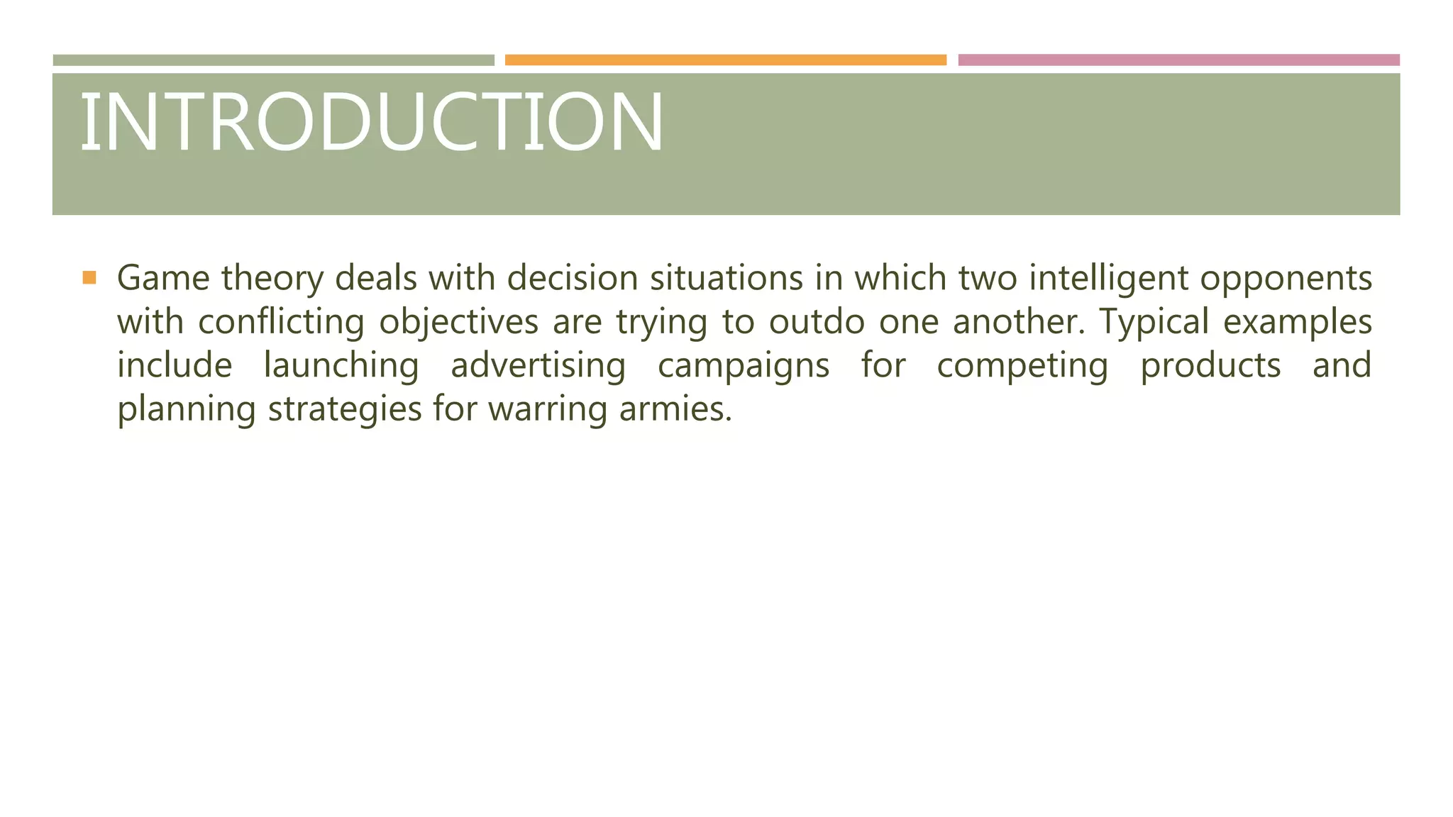 Operations Research - Game Theory | PPTX