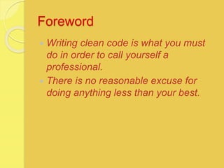 Clean Code Software Engineering | PPTX | Programming Languages | Computing