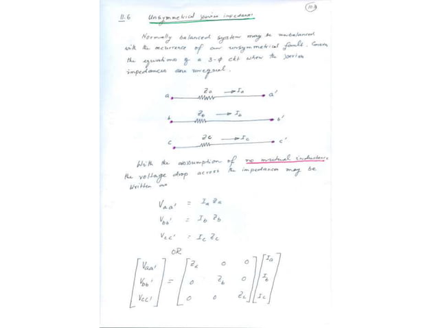 Symmetrical Components and Sequence Networks | PPT