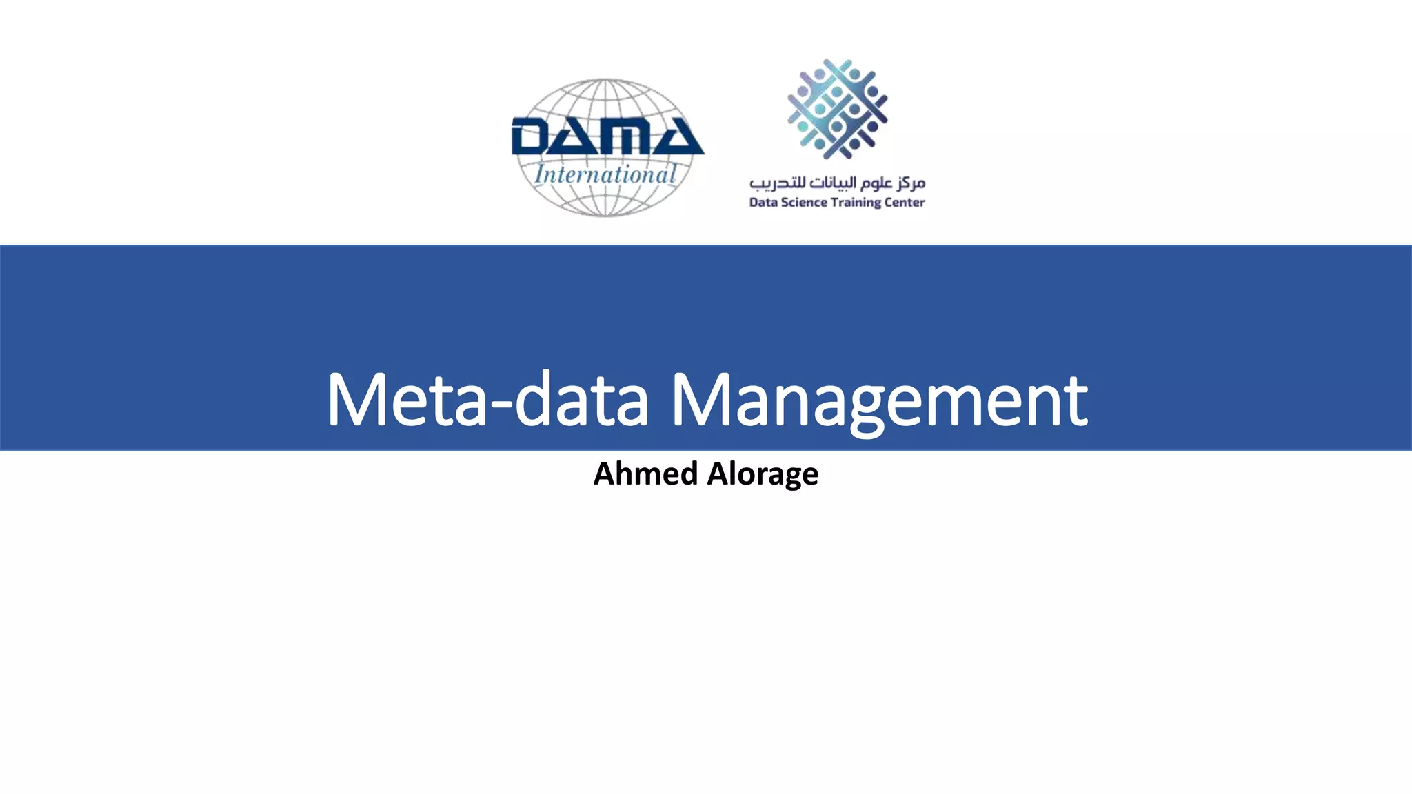 Chapter 11: Meta-data Management | PPTX | Databases | Computer Software and Applications