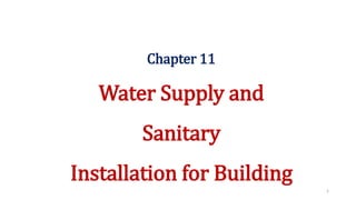 water supply and sanitary installation for building | PPTX