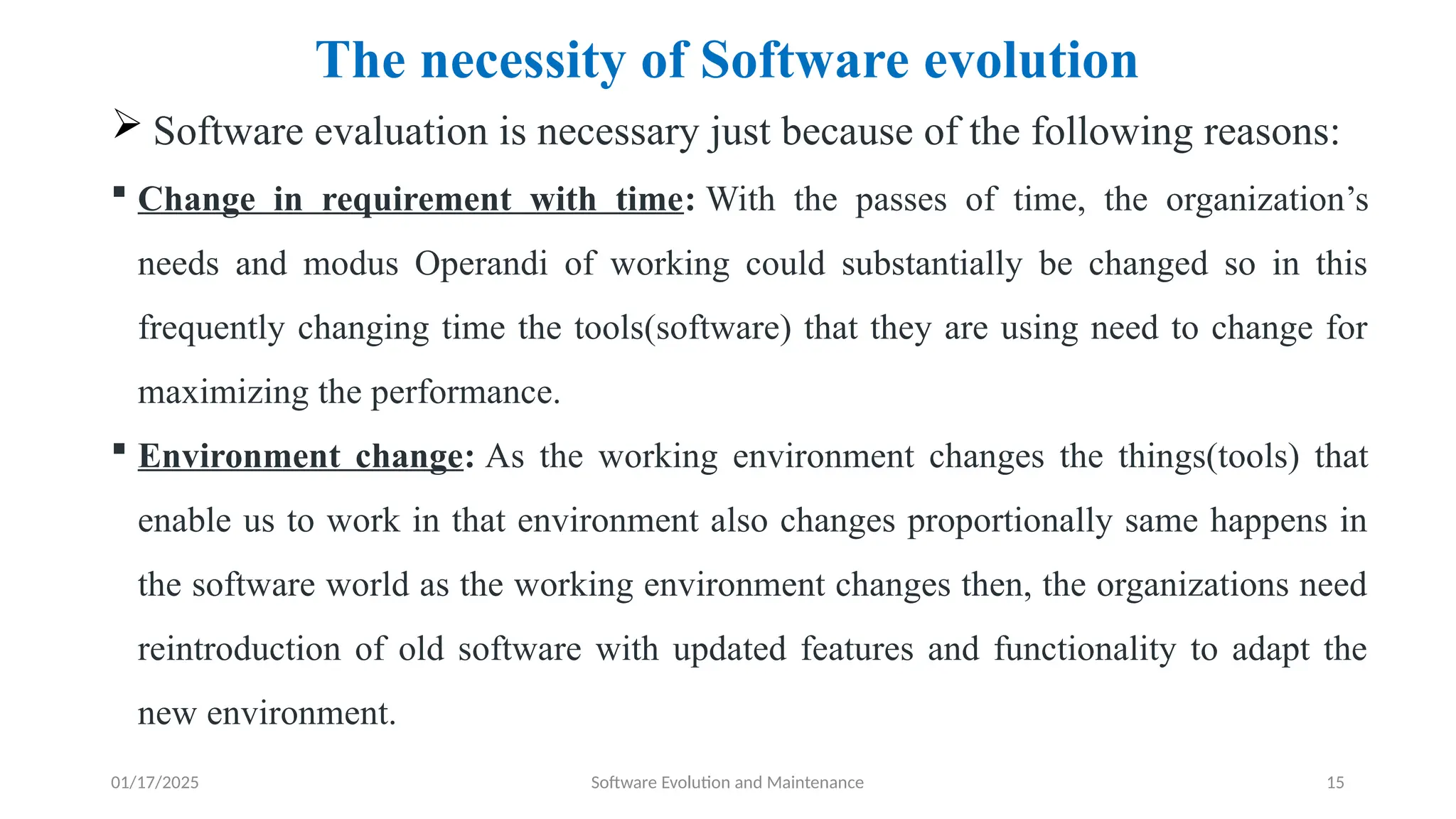 Software Evolution and maintenance chapter 1 | PPTX