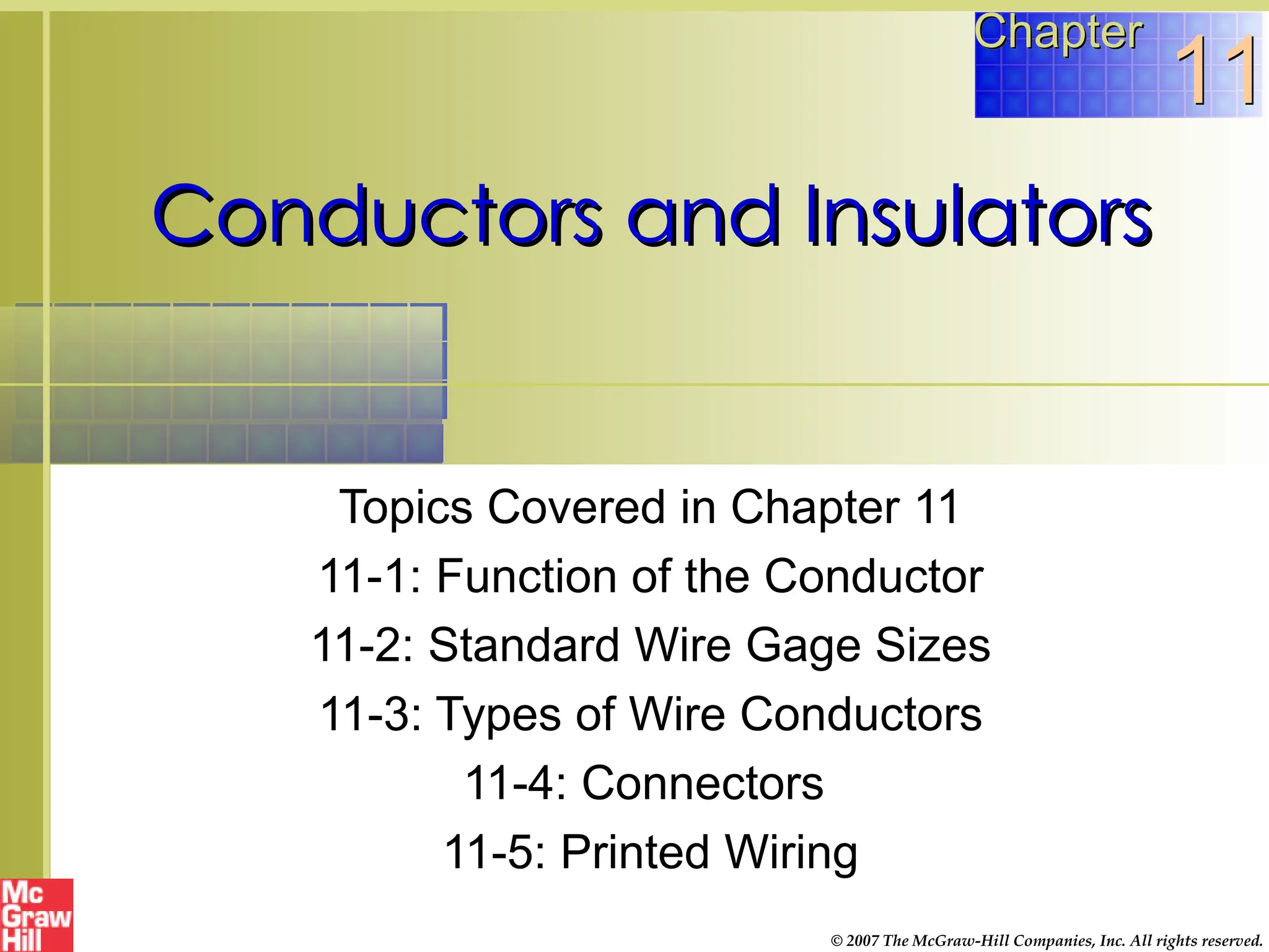 Conductors and Insulators Chapter 11 Electronics Engineering.ppt