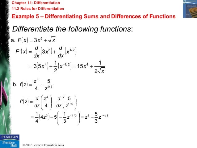 Chapter 11 - Differentiation