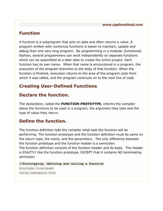 Chapter 11 Function | PDF