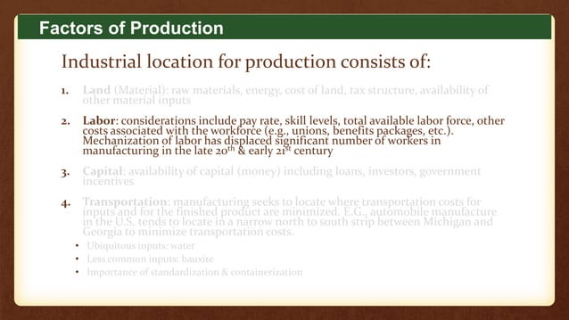 The Fundamentals of Industrial Geography | PPTX