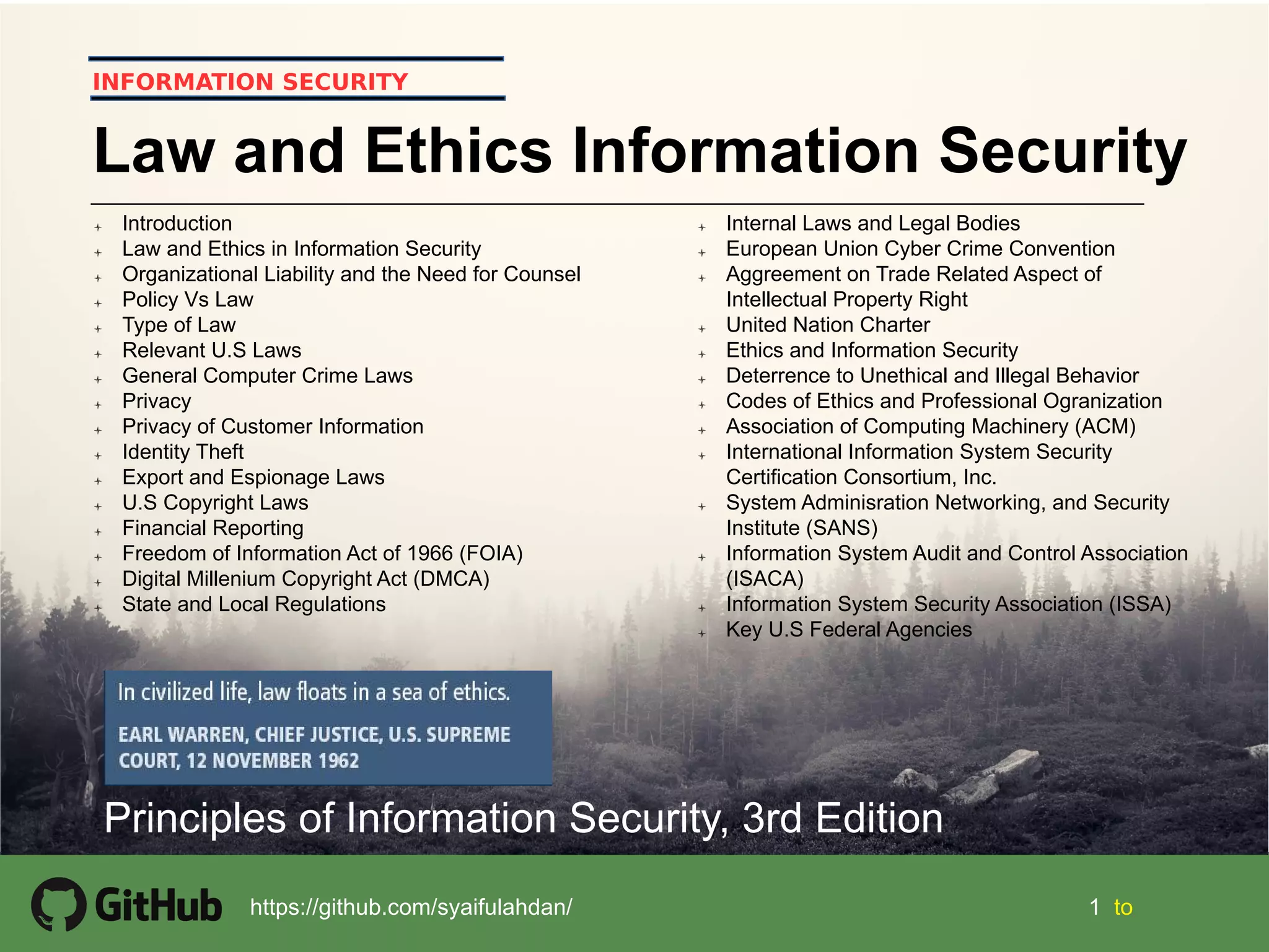 Chapter 11 laws and ethic information security | PDF