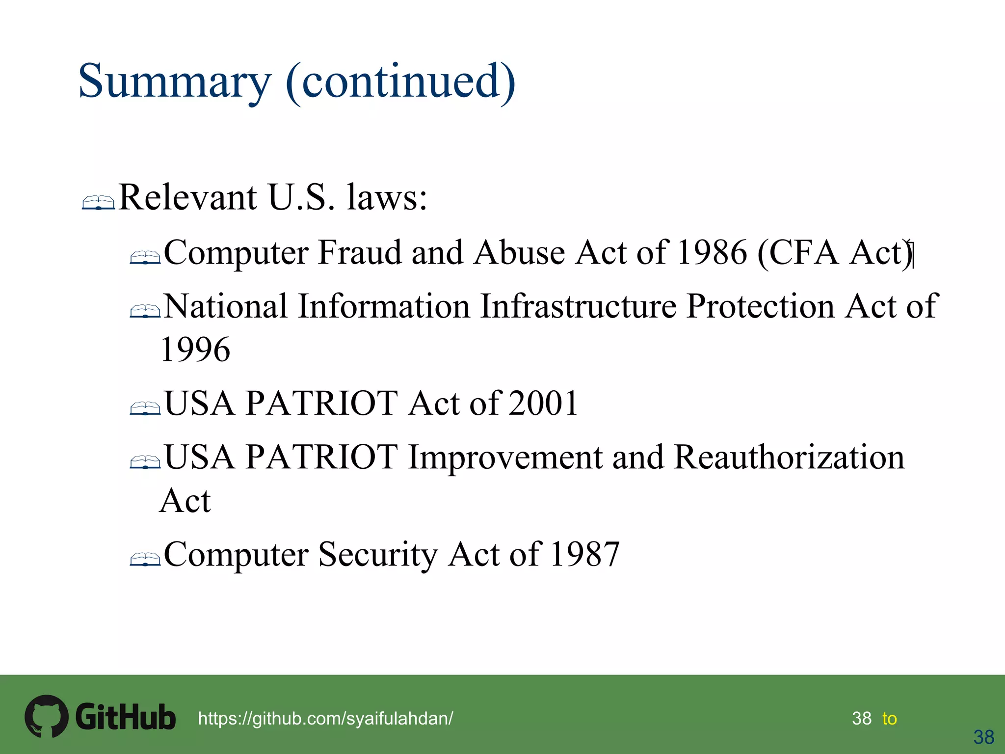 Chapter 11 laws and ethic information security | PDF