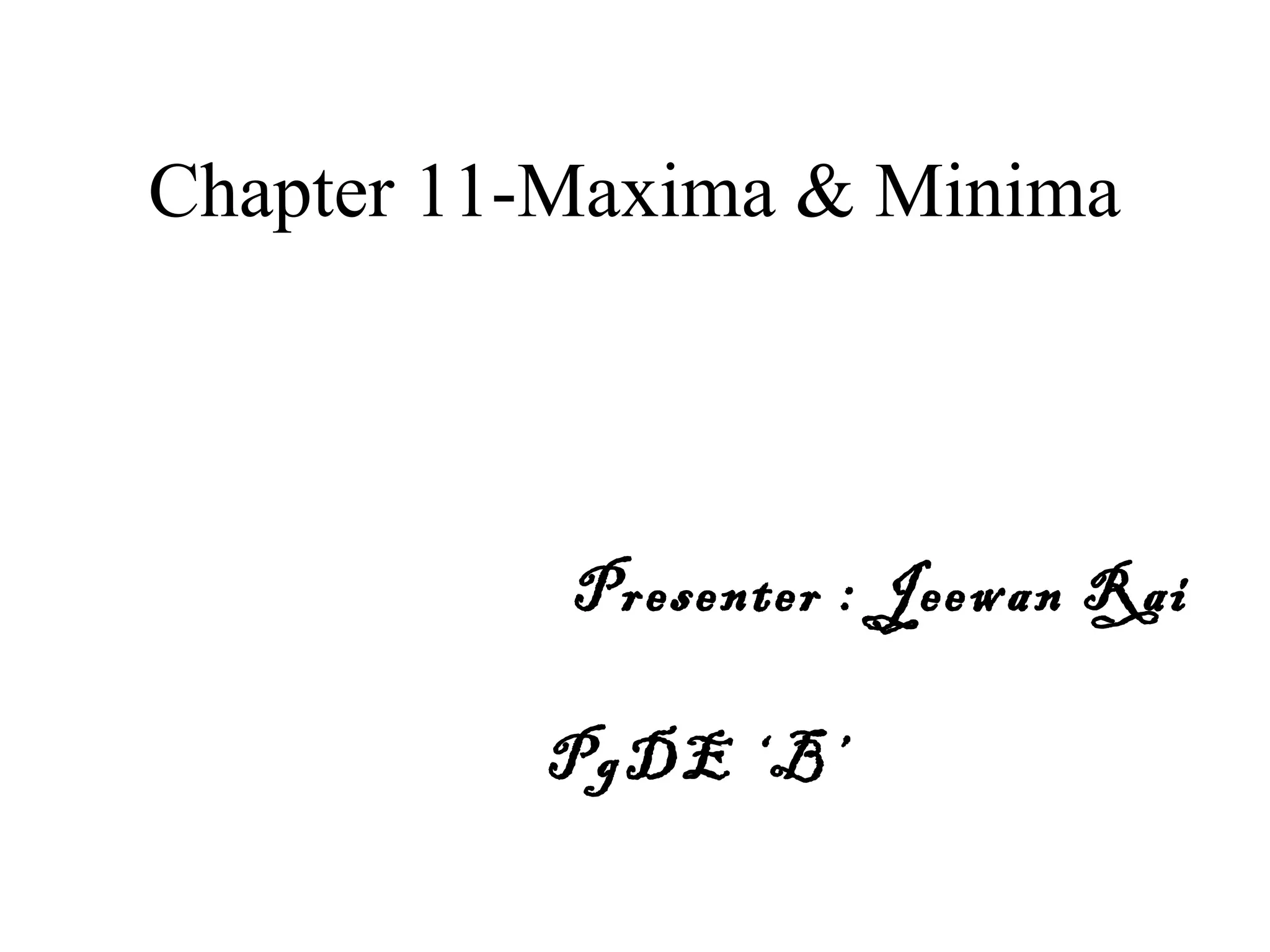 maxima & minima | PPT
