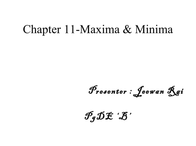 maxima & minima | PPT