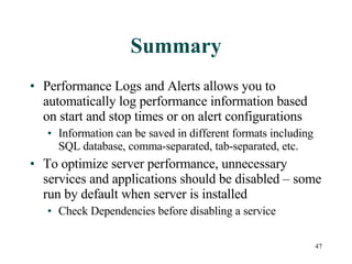 Chapter11 Monitoring Server Performance | PPT