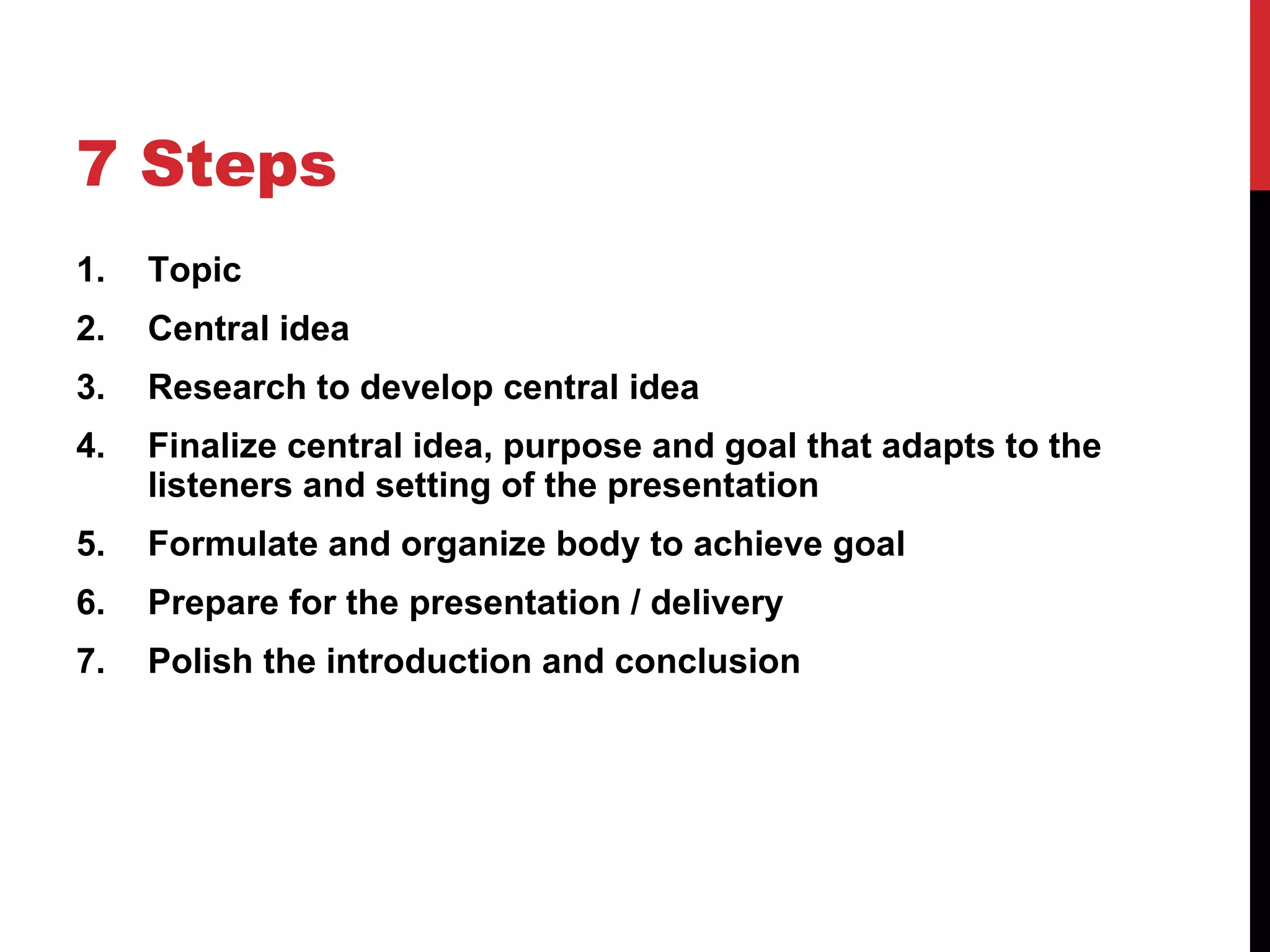 Chapter 11: Public speaking-Planning the message | PPT