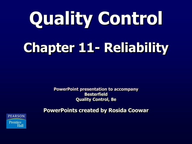 Chapter 11- Reliability.ppt | Technology & Computing