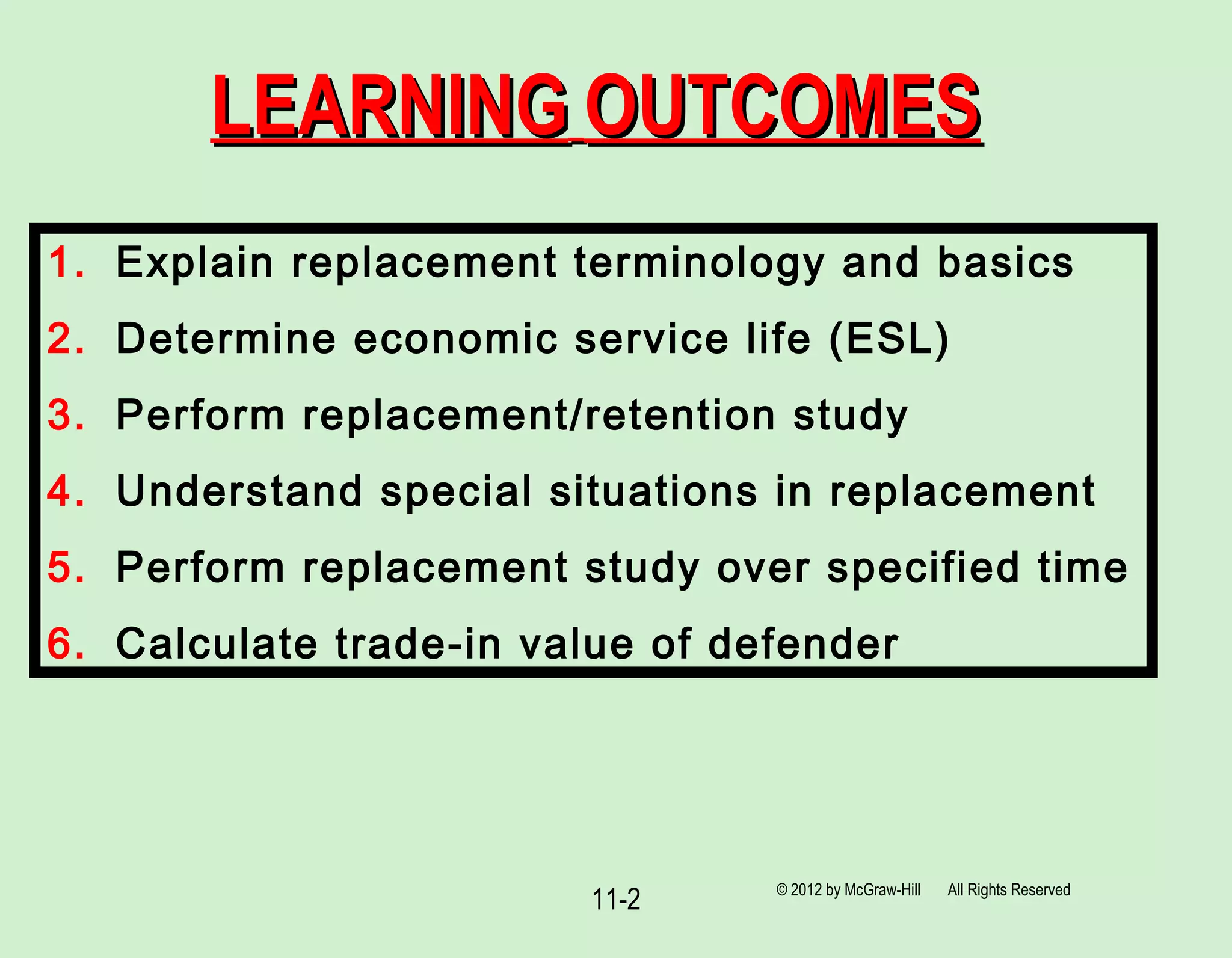 Chapter 11 replacement & retention decisions | PPT
