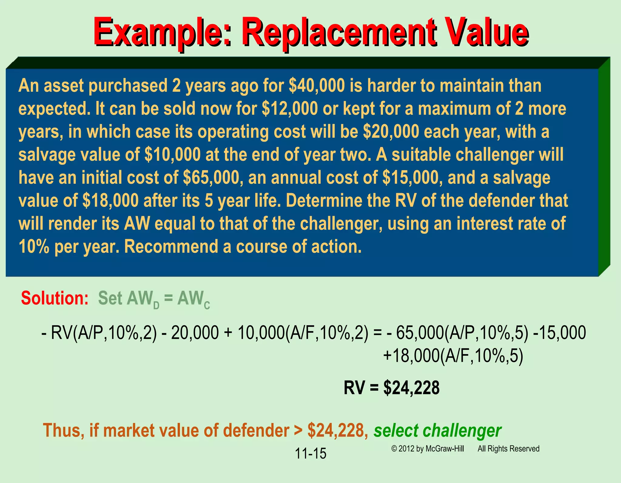 Chapter 11 replacement & retention decisions | PPT