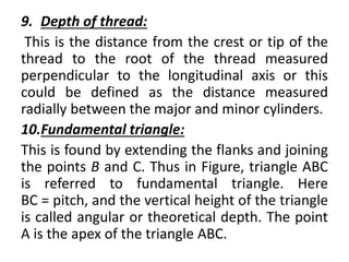 Chapter 11 - SCREW THREADS sllides.pdf . | PDF