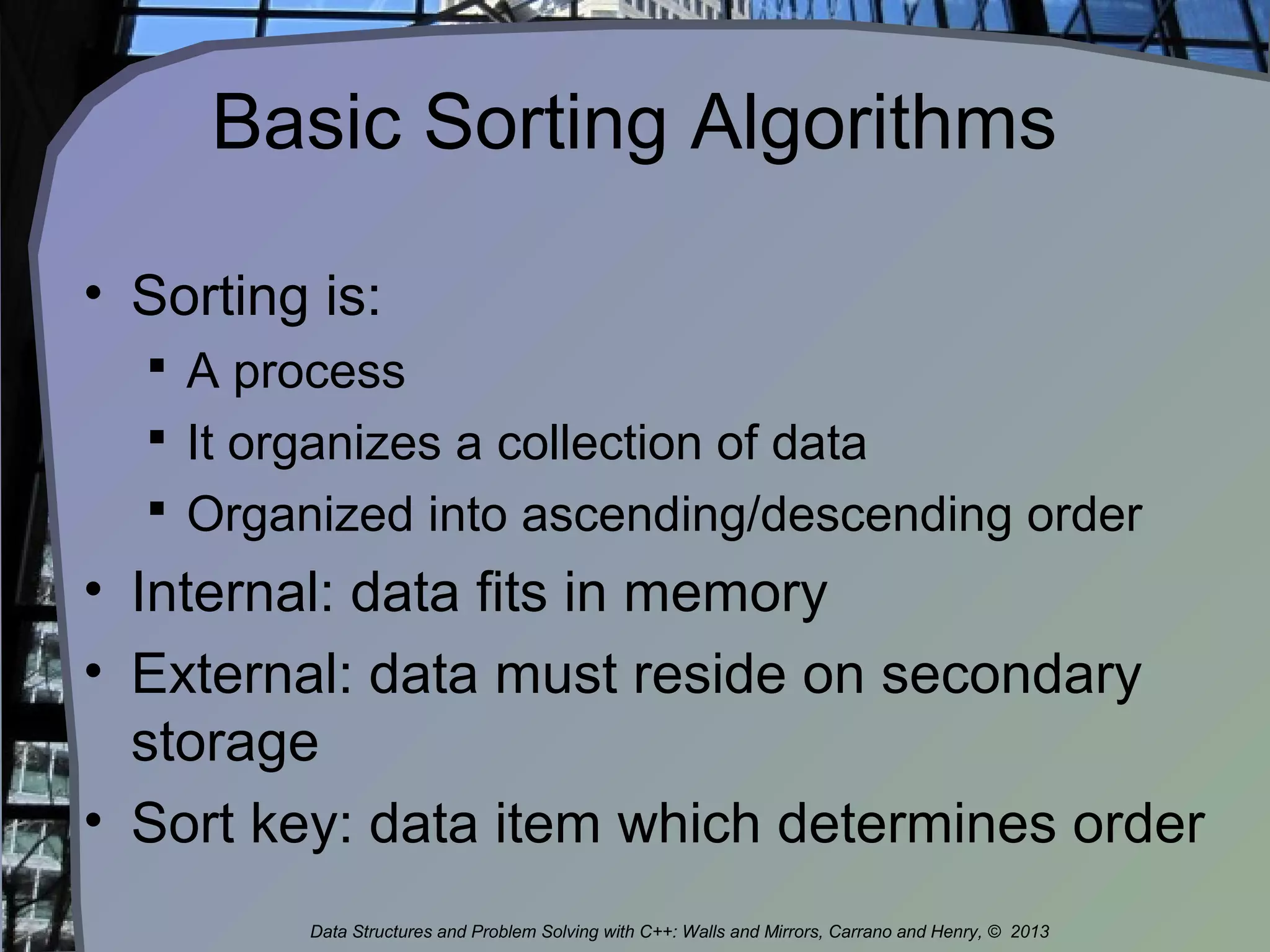 Chapter11 sorting algorithmsefficiency | PPT