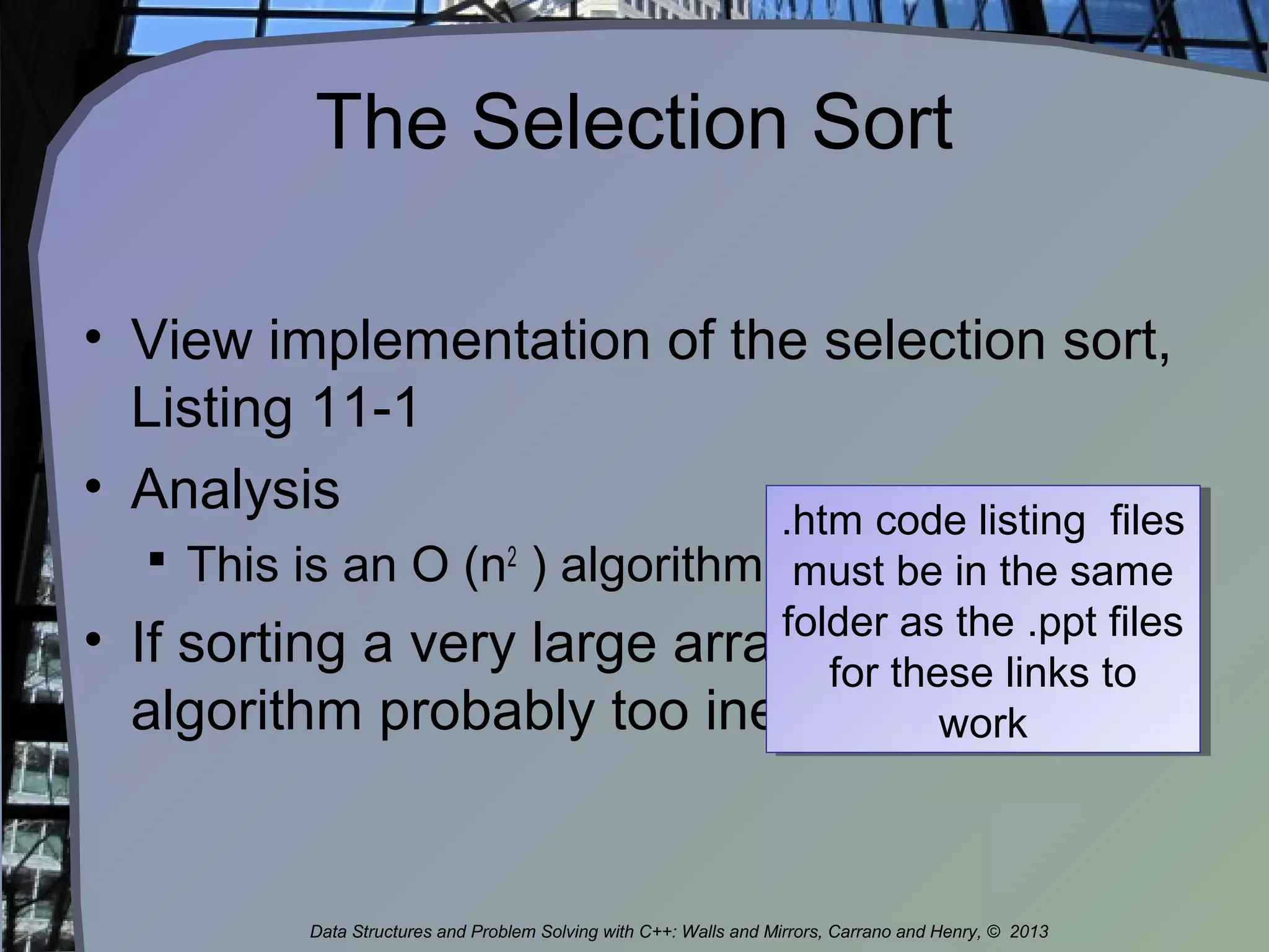 Chapter11 sorting algorithmsefficiency | PPT