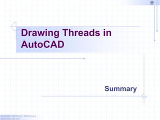 Chapter 11 threads in auto cad 2010 | PPTX