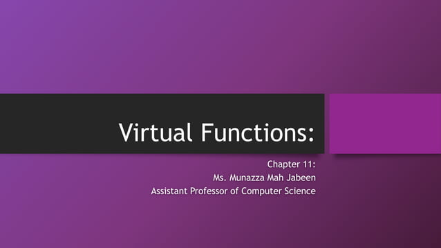 Virtual Functions | PPT