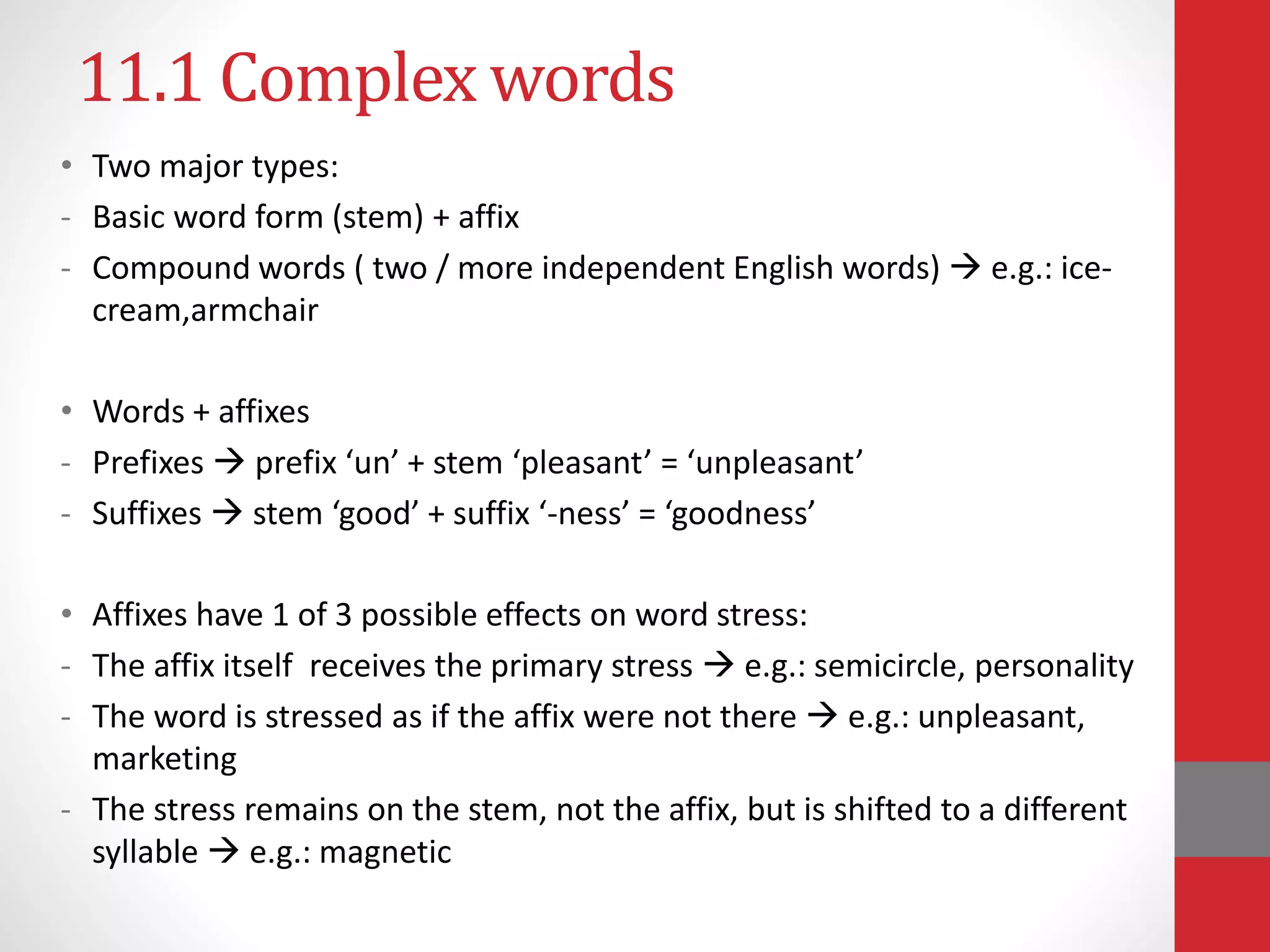 COMPLEX WORD STRESS | PPTX