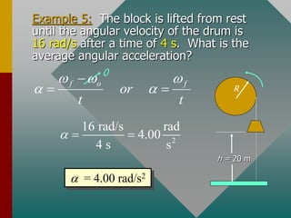 Angular Acceleration Examples
