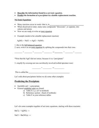 Chemistry - Chp 11 - Chemical Reactions - Notes | DOC