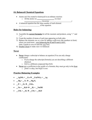 Chemistry - Chp 11 - Chemical Reactions - Notes | DOC