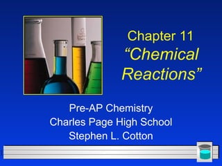 Chemistry Chapter 11 "Chemical Reactions" | PPT