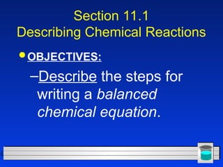 Chemistry Chapter 11 "Chemical Reactions" | PPT