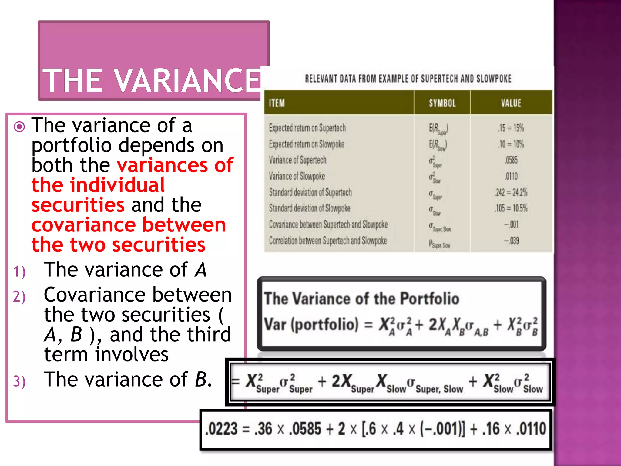 Risk and return, corporate finance, chapter 11 | PPTX