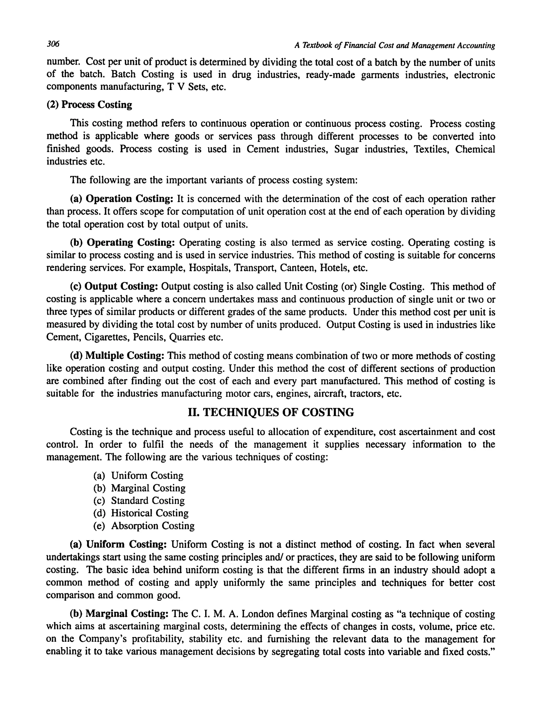 Chapter 11 cost methods, techniques of cost accounting and ...