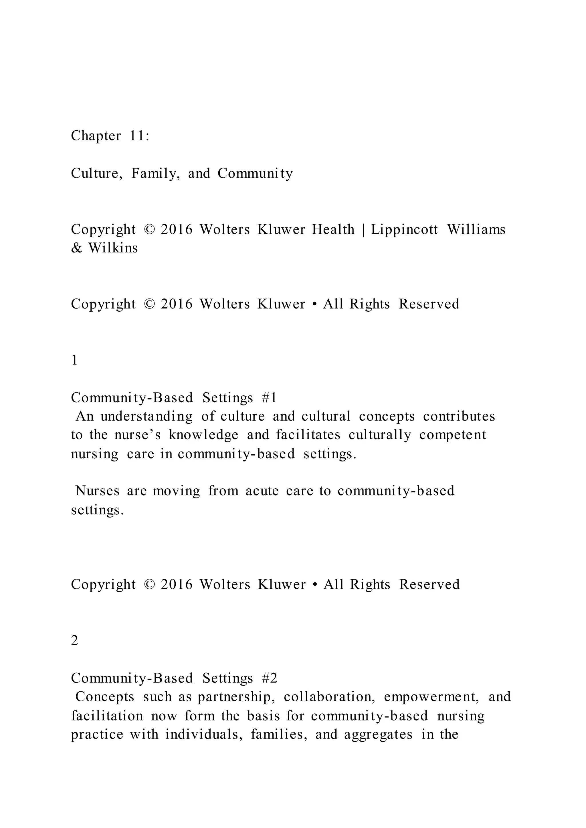 Chapter 11 Culture, Family, and CommunityCopyright © | DOCX