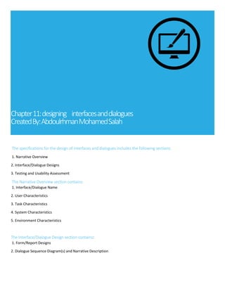 Chapter 11 designing interfaces and dialogues | PDF