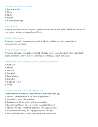 Chapter 11 designing interfaces and dialogues | PDF