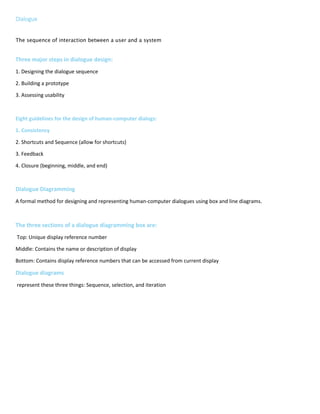 Chapter 11 designing interfaces and dialogues | PDF