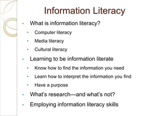 Chapter 11 developing library research and information literacy skills ...