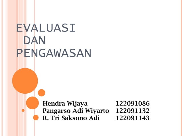 Chapter 11 evaluasi dan pengawasan | PPT