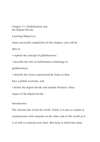 Chapter 11 Globalization and the Digital Divide Learnin.docx