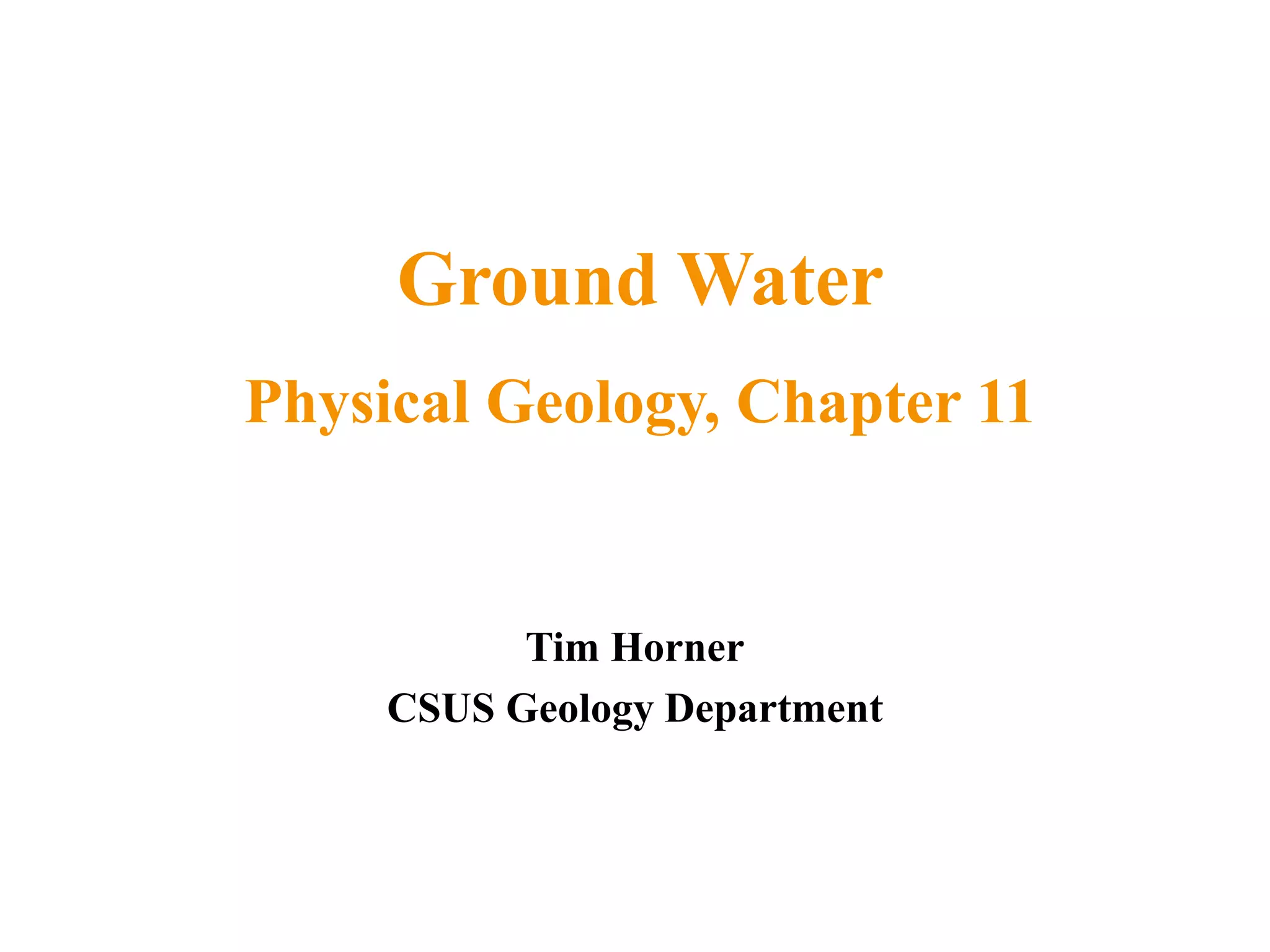 Chapter 11 graphics groundwater.ppt | Science