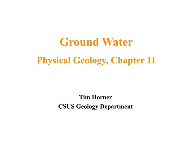 Chapter 11 graphics groundwater.ppt | Science