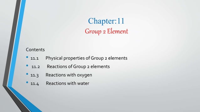 Chapter 11 Group 2 elements.pptx | Chemistry | Science