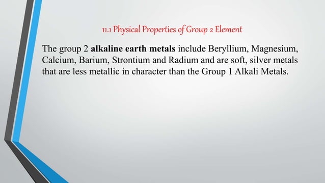 Chapter 11 Group 2 elements.pptx | Chemistry | Science